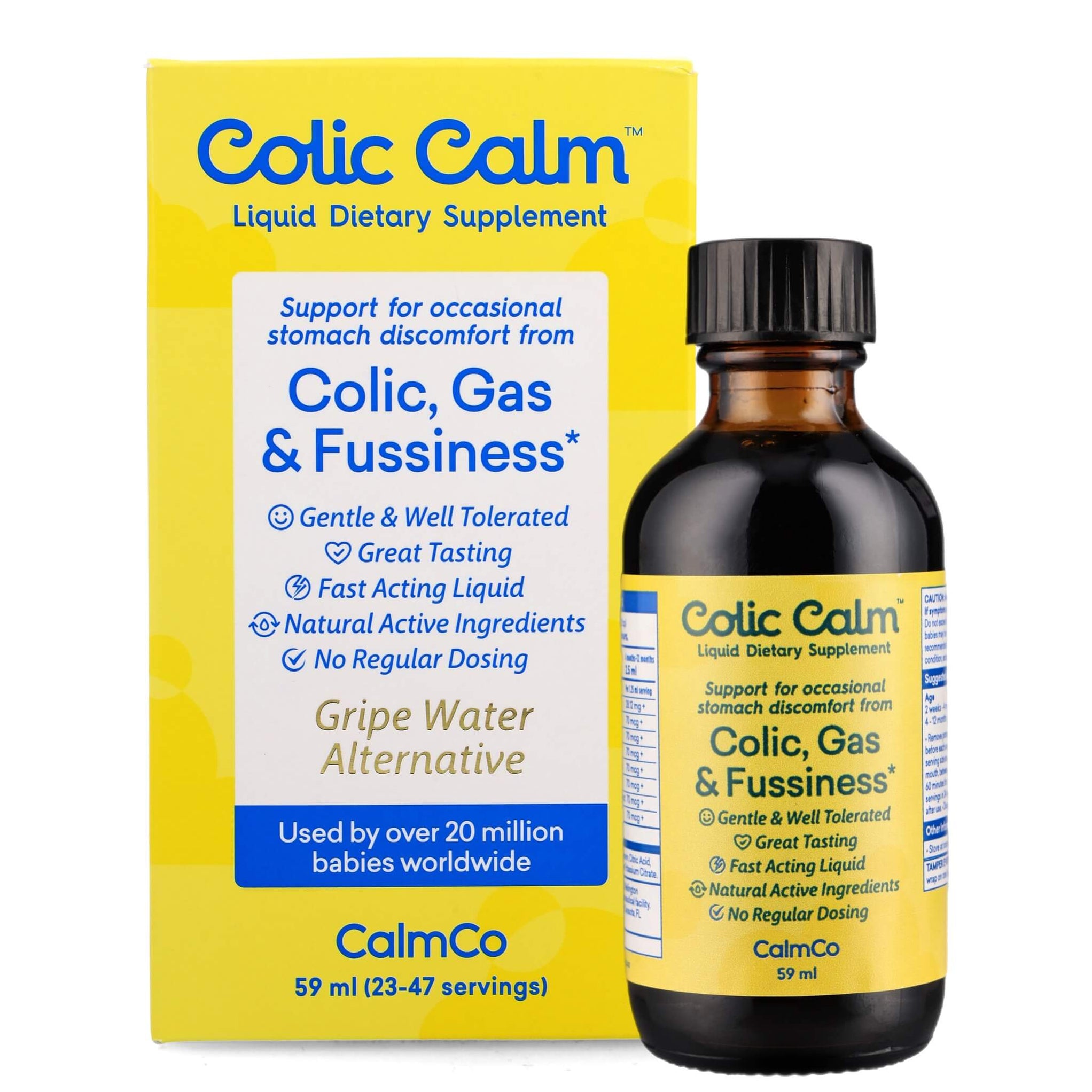 Natural Support for Baby Colic, Gas & Fussiness - Colic Calm Twin Pack