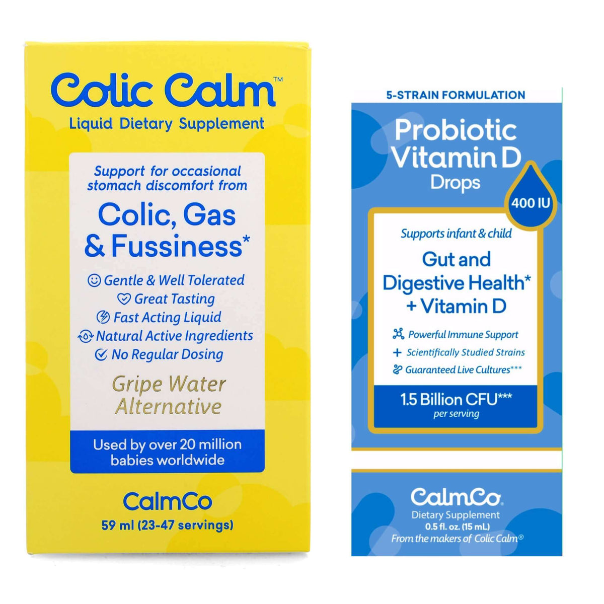 Colic Calm & Probiotic + Vitamin D3 Combo for Infants-1.5 Billion CFU
